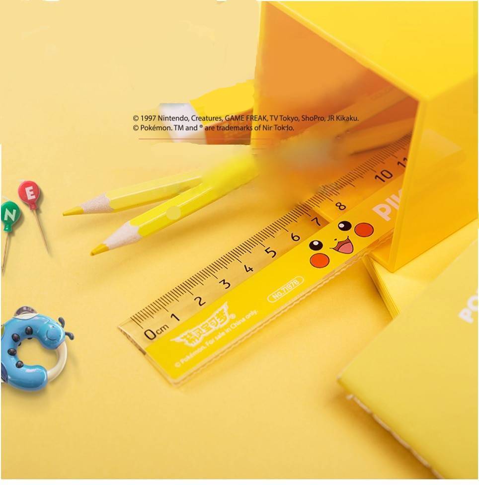 Pokemon Pikachu Pattern Transparent Stationery Plastic Ruler ...