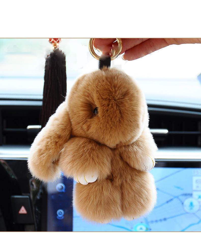 Kawaii Rabbit Fur Plush Toy Keychain - KawaiiMerch.com