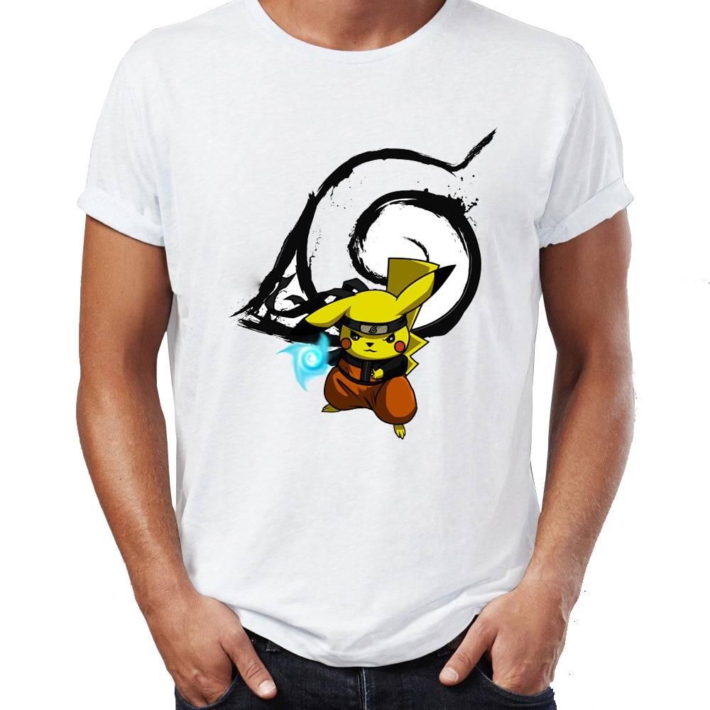 Pikachu Mashup Cartoon Printed T-Shirt - KawaiiMerch.com