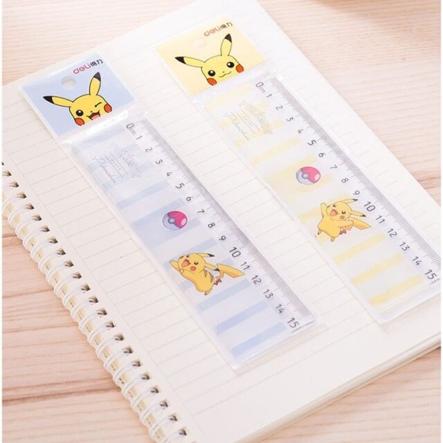 Pokemon Pikachu Kawaii Stationery Flat Plastic Ruler - KawaiiMerch.com