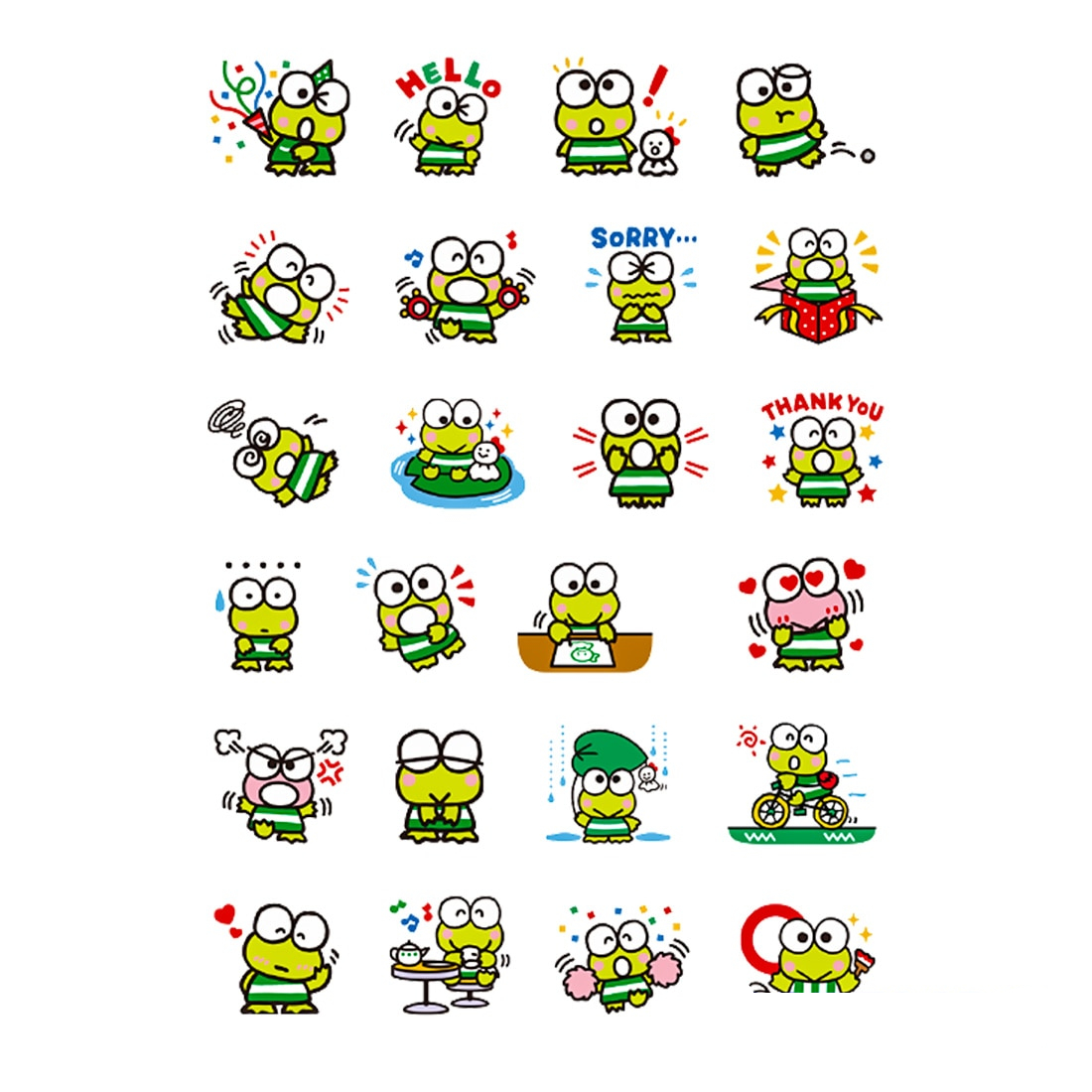 Kerokero Keroppi Sanrio Cartoon Stickers - KawaiiMerch.com