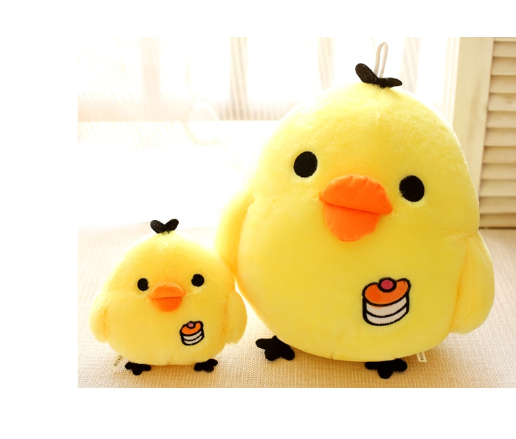 Little Yellow Chicken Figurine & Big Fat Chicken Kawaii Pillow Plush ...