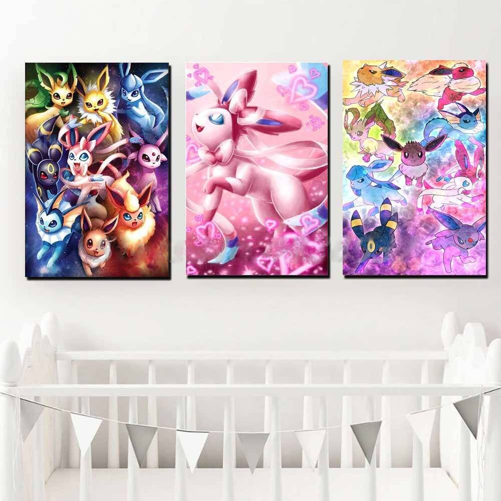 Pikachu Pokemon Comic Print Wall Art Poster For Bedroom Decor ...