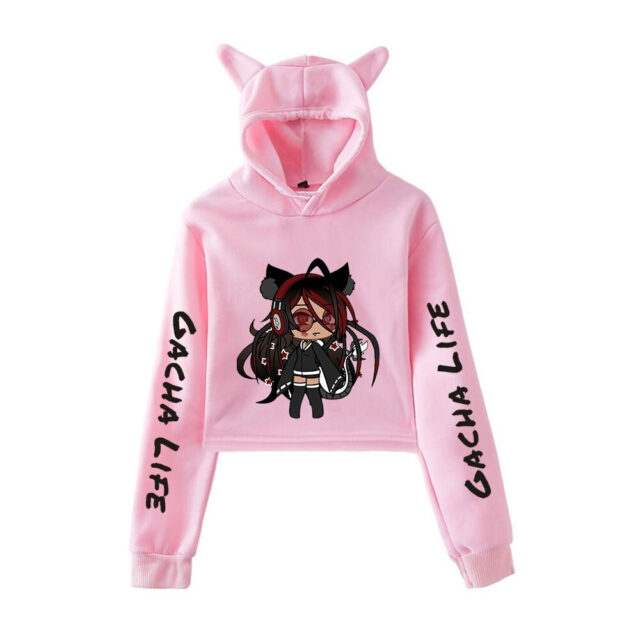 Gacha Life Cartoon Crop Cat Style Harajuku Hoodies - KawaiiMerch.com