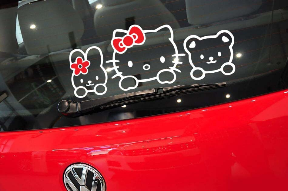 Hello Kitty Cat Pattern Car Accessories Decal Stickers - KawaiiMerch.com