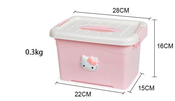 Hello Kitty Cartoon Plastic Container Waterproof Plastic Storage Box ...