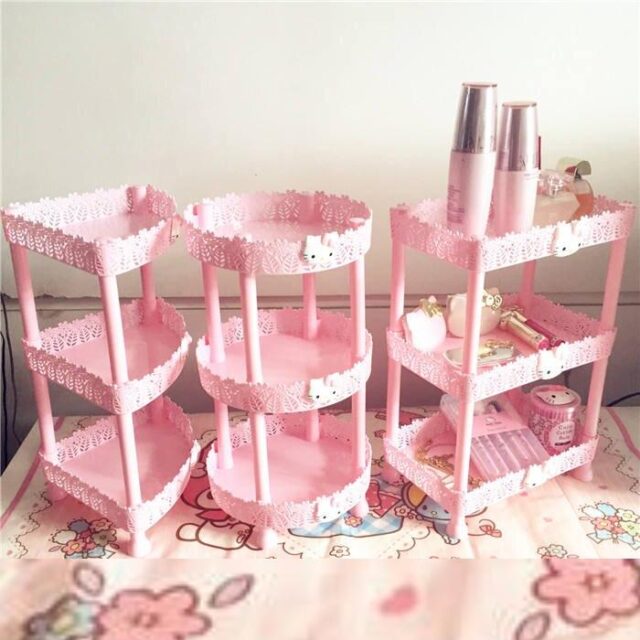 Hello Kitty Cartoon Three-Layer Storage Shelf Holder - KawaiiMerch.com