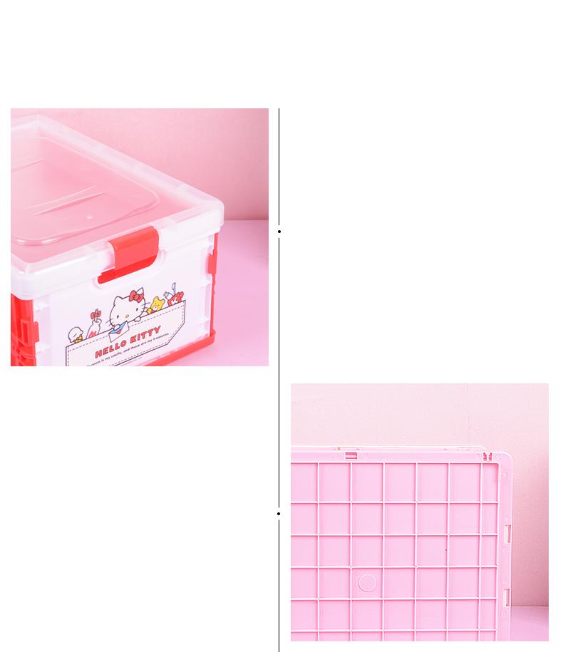 Hello Kitty Cartoon Transparent Foldable Plastic Covered Cosmetics Box ...