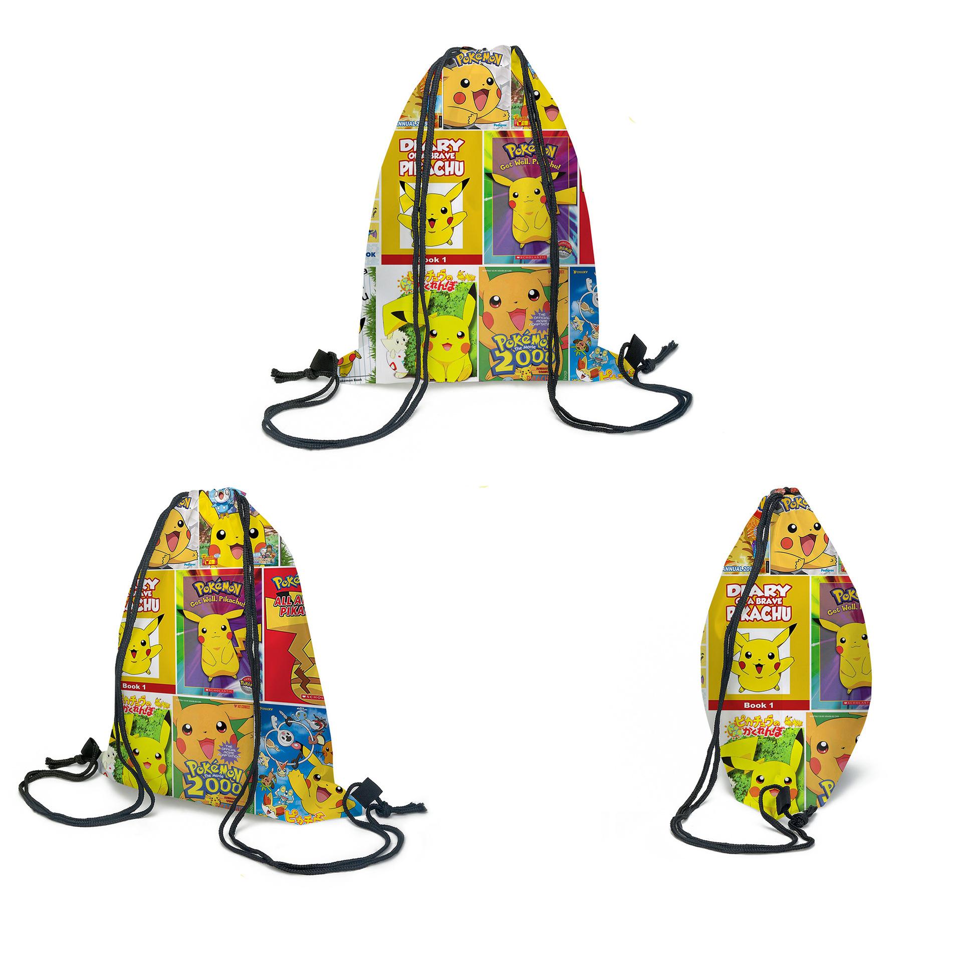 Cartoon Pokemon Pikachu Printed Drawstring Kawaii Bag - KawaiiMerch.com