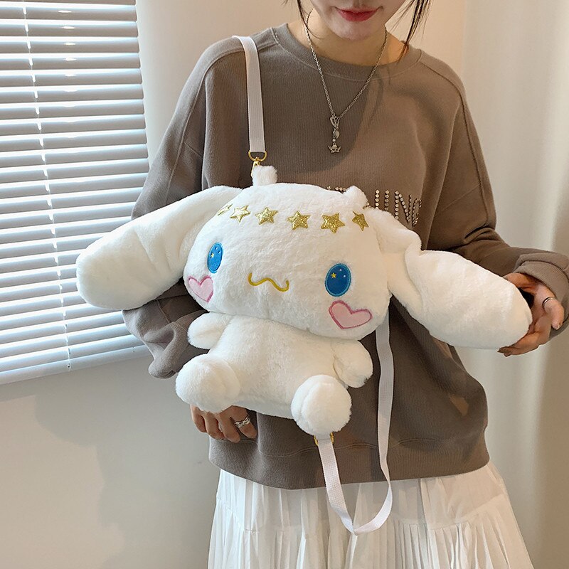 Cartoon Sanrio Cinnamoroll Plush Kawaii Schoolbag - KawaiiMerch.com
