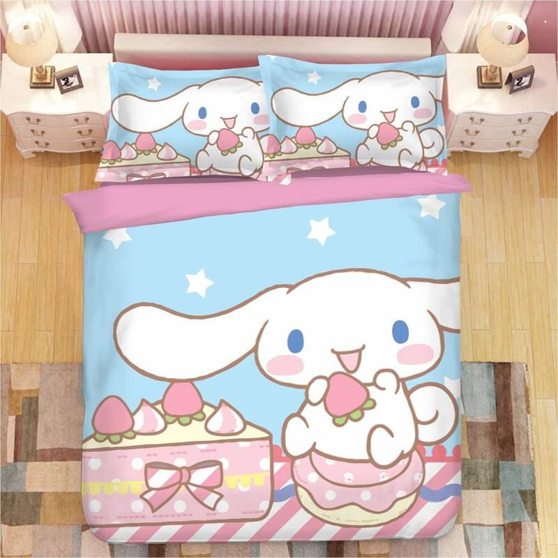 Cartoon Cinnamoroll Kawaii Bed Cover And Pillow Case - KawaiiMerch.com