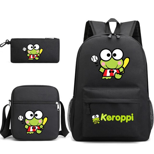 3 Set Sanrio Kawaii Keroppi Backpack - KawaiiMerch.com