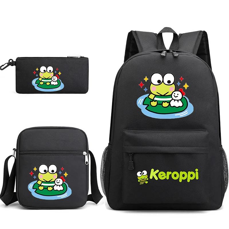 3 Set Sanrio Kawaii Keroppi Backpack - KawaiiMerch.com