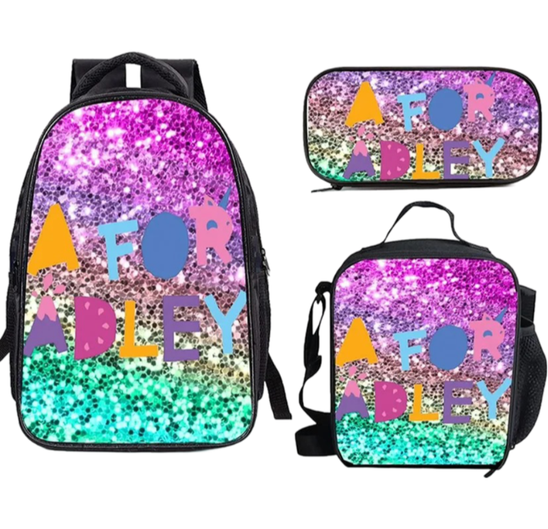 Kawaii A For Adley Backpack And Lunch Bag With Pencil Case ...