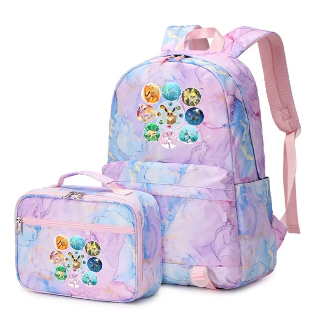 Kawaii Pokemon Eevee Evolution Backpack And Lunch Bag - KawaiiMerch.com