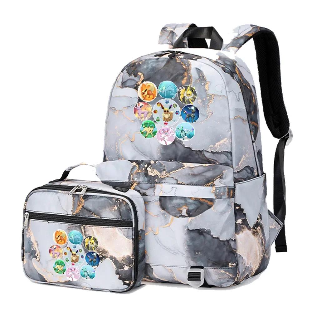 Kawaii Pokemon Eevee Evolution Backpack And Lunch Bag - KawaiiMerch.com