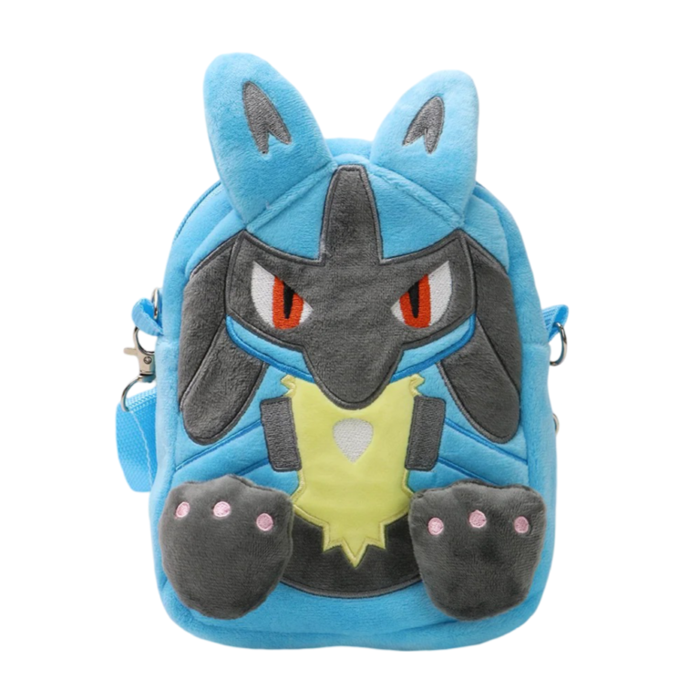 Kawaii Cartoon Pokemon Lucario Plush Backpack - KawaiiMerch.com