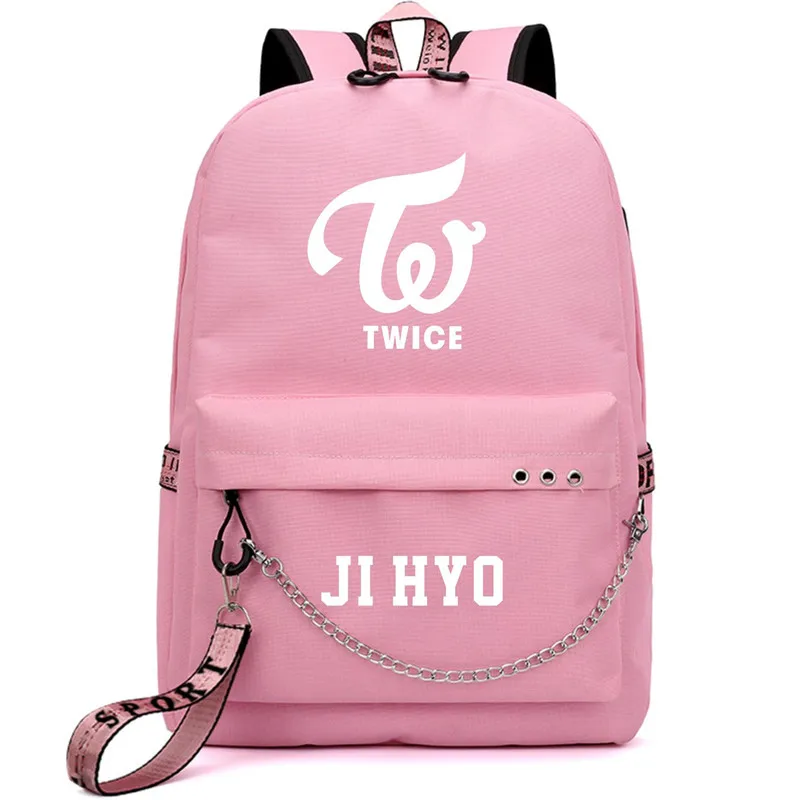 Kawaii Twice Jihyo School Backpack With Chain - KawaiiMerch.com