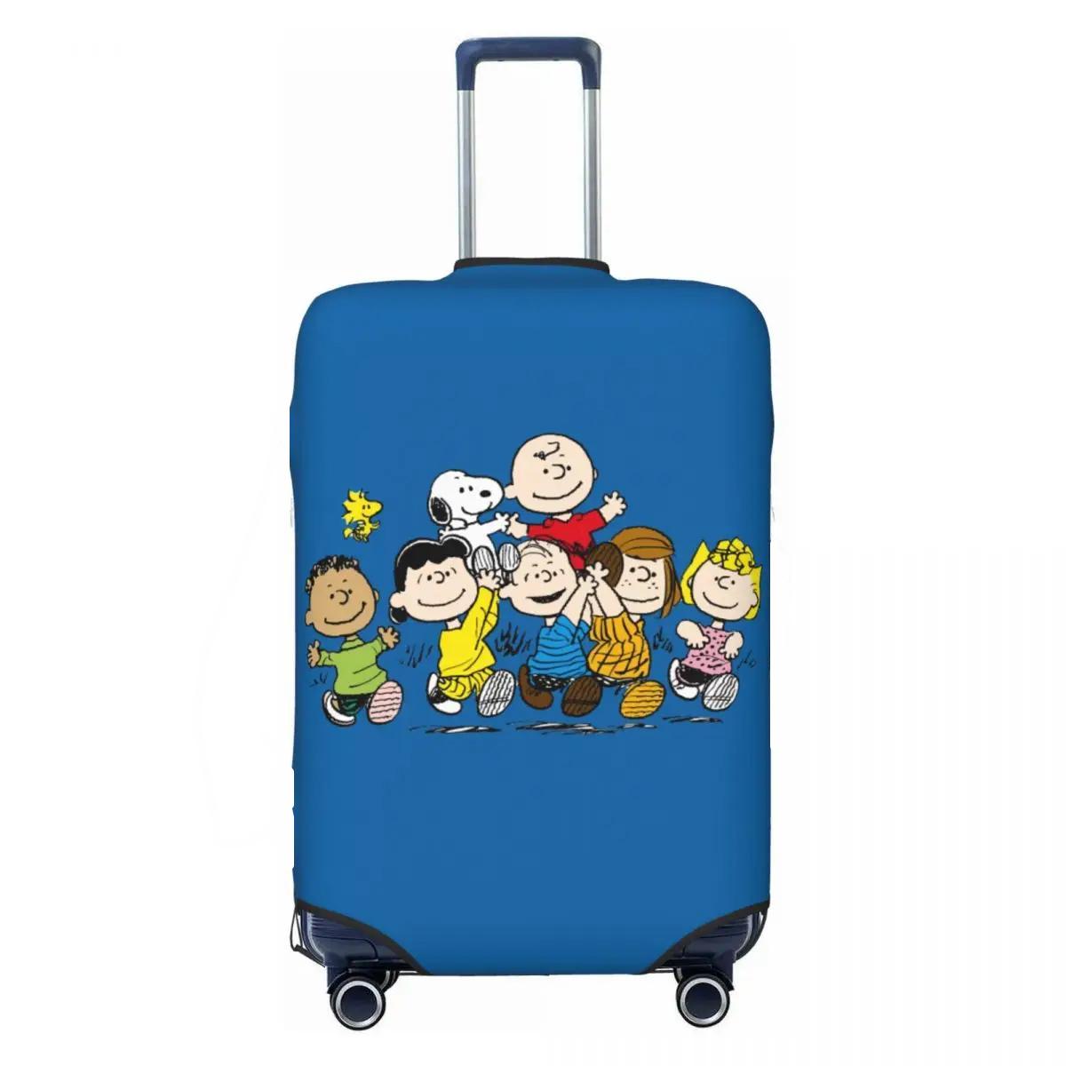 Cartoon kawaii Snoopy With Friends Luggage Trolley Bag Cover ...