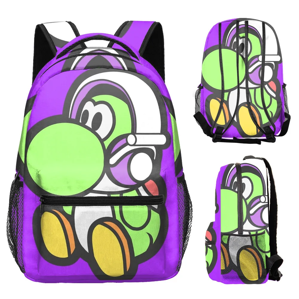 Kawaii Cartoon Yoshi Dinosaur Travel Backpack - KawaiiMerch.com