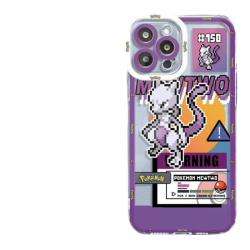 Kawaii Cartoon Pokemon Mewtwo iPhone Case - KawaiiMerch.com