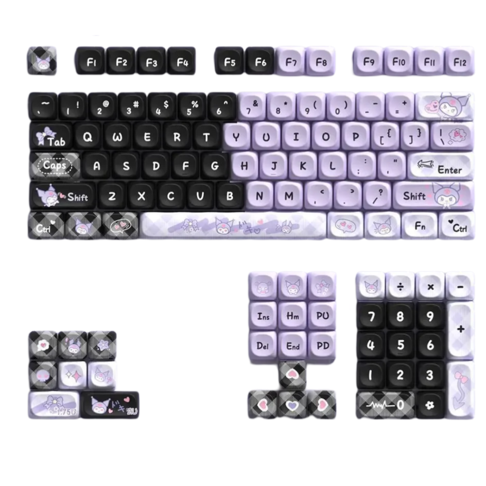 Sanrio Kawaii Cartoon Kuromi Keycaps - KawaiiMerch.com
