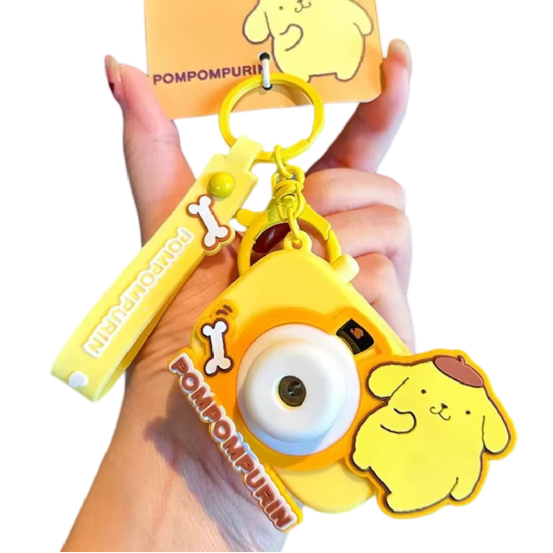 Sanrio Kawaii Pompompurin Projection Camera With Keychain - KawaiiMerch.com