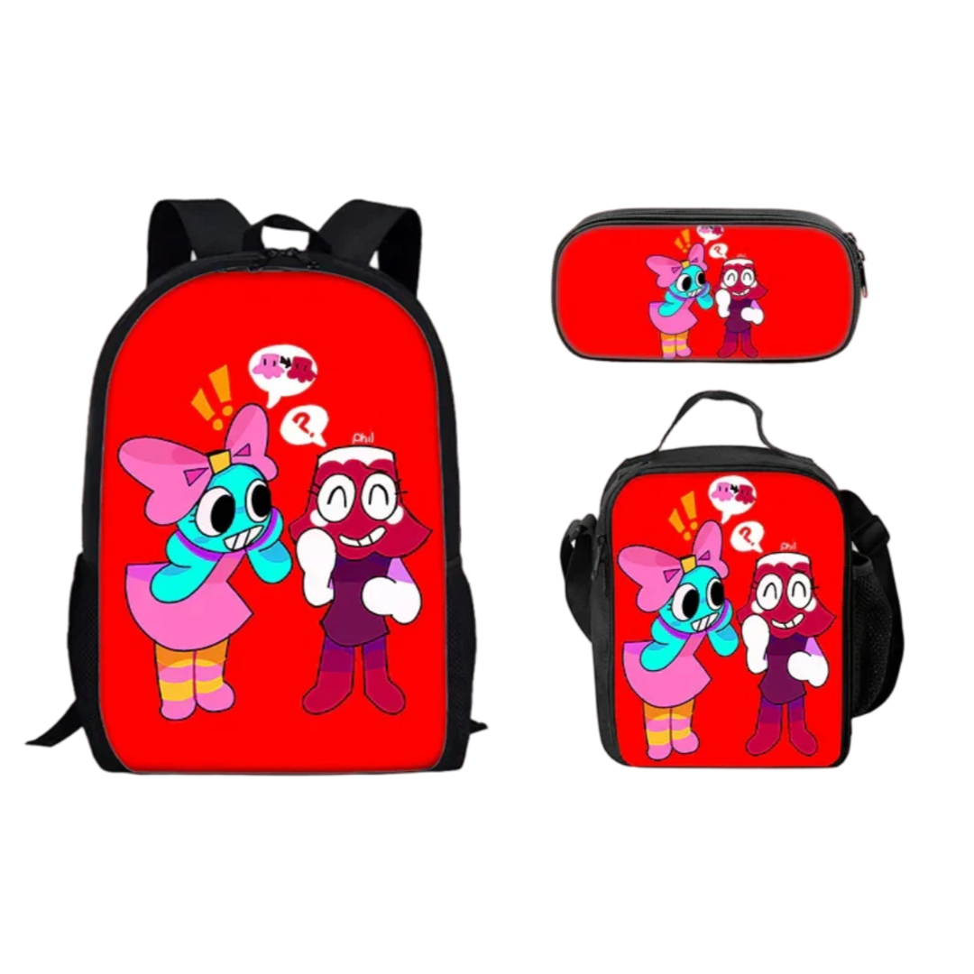 3Pcs/Set Kawaii Cartoon Dandy’s World Poppy And Brightney Backpack And ...