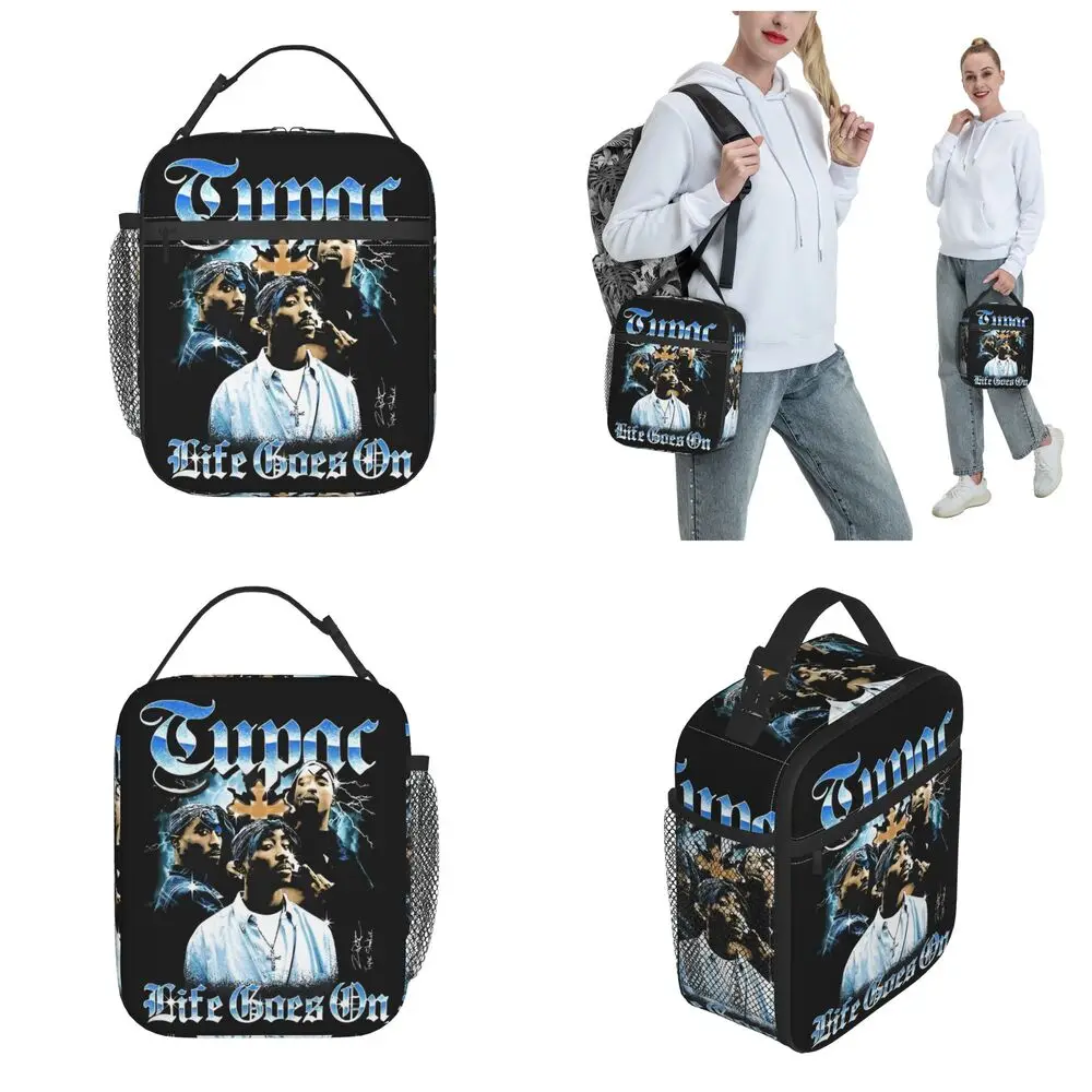 Tupac Shakur Printed Kawaii Polyester Lunch Bag - KawaiiMerch.com