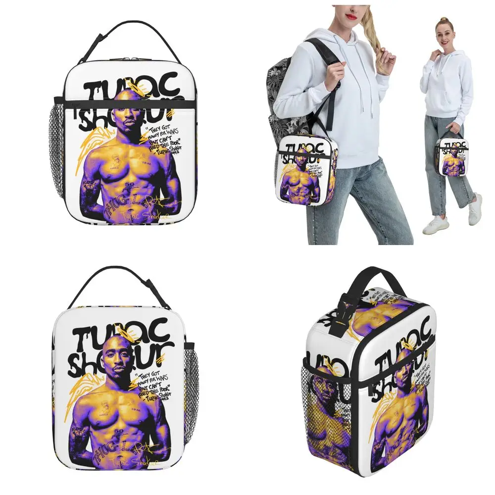 Tupac Shakur Insulated Kawaii Polyester Lunch Bag - KawaiiMerch.com