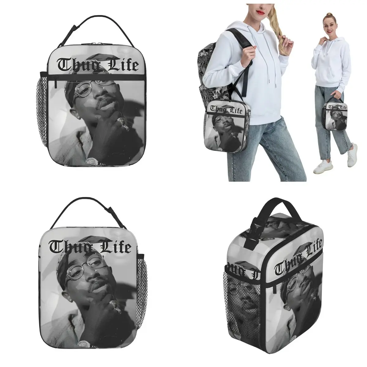 Tupac Shakur Thug Life Insulated Kawaii Lunch Bag - KawaiiMerch.com