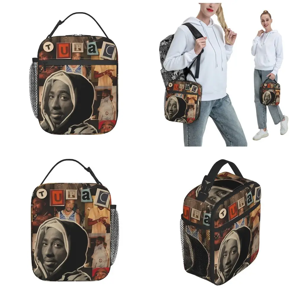 Kawaii Tupac Shakur Printed Insulated Lunch Bag - KawaiiMerch.com