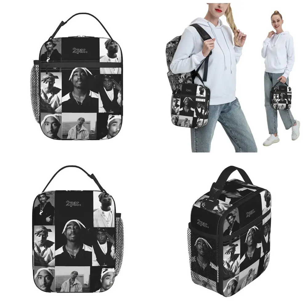 Kawaii Tupac Shakur Printed Polyester Lunch Bag - KawaiiMerch.com