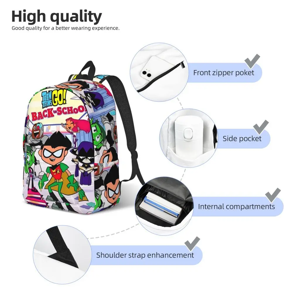 Anime Teen Titans Go! Kawaii Character Print Backpack - KawaiiMerch.com