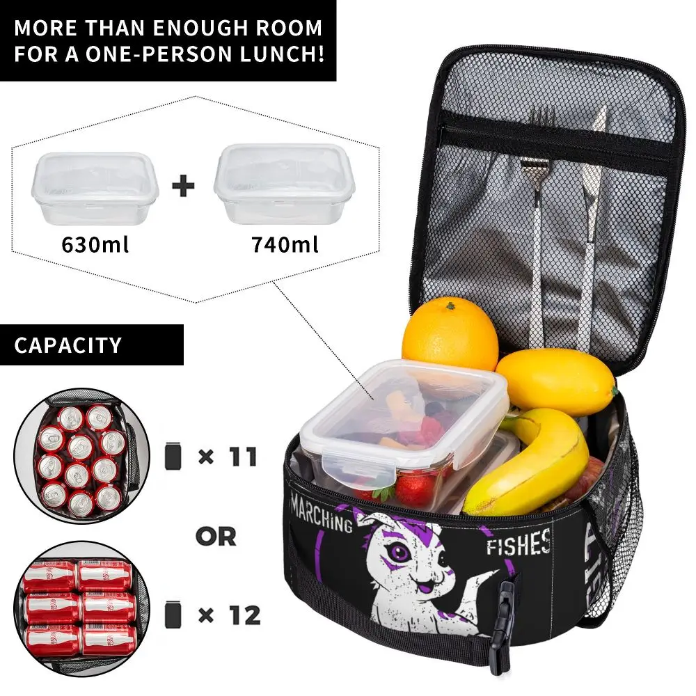 Kawaii Cartoon Digimon Marching Fishes Lunch Bag - KawaiiMerch.com