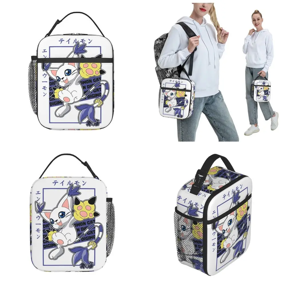 Kawaii Cartoon Digimon Tailmon Insulated Lunch Bag - KawaiiMerch.com