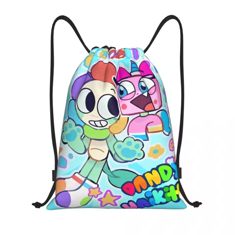 Kawaii Cartoon Dandy's World Dandy And Unikitty Drawstring Backpack ...