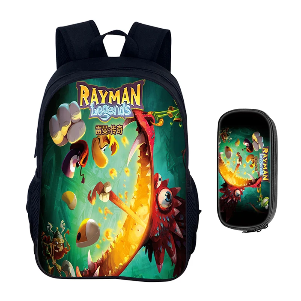 2Pcs/Set Cartoon Rayman Legends Character Kawaii Backpack With Pencil ...