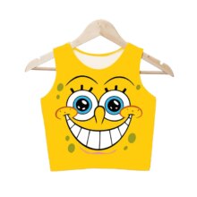 Anime Pokemon Pikachu Print Sleeveless Crop Top - KawaiiMerch.com