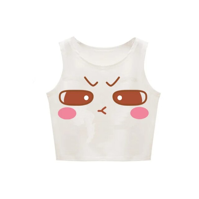 Anime Pokemon Pikachu Print Sleeveless Crop Top - KawaiiMerch.com