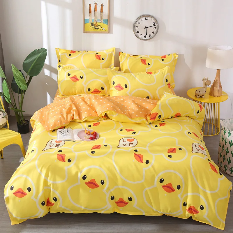 Yellow Duck Duvet Cover Comfortable Bedding Set With Pillowcase ...