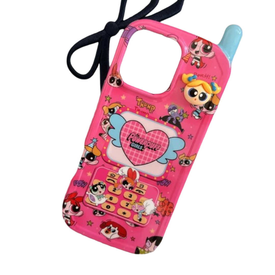 Kawaii The Powerpuff Girls Telephone Model Phone Case For iPhone ...