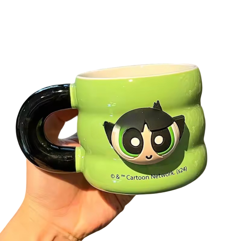 320ml The Powerpuff Girls Buttercup Kawaii Ceramic Cup - KawaiiMerch.com