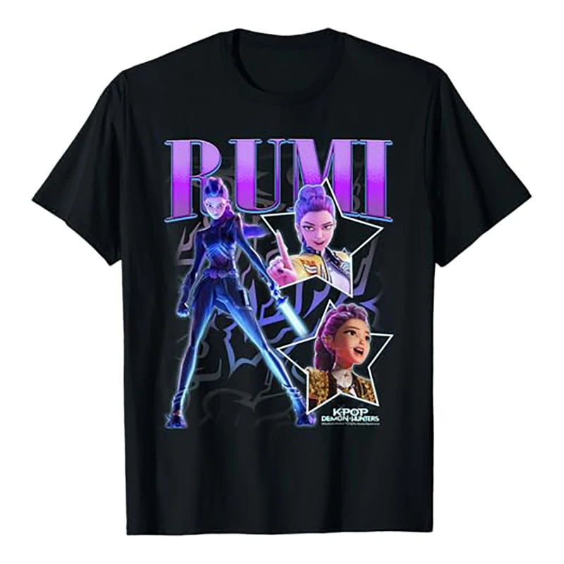 Kawaii KPop Demon Hunters Rumi Pattern T-Shirt - KawaiiMerch.com