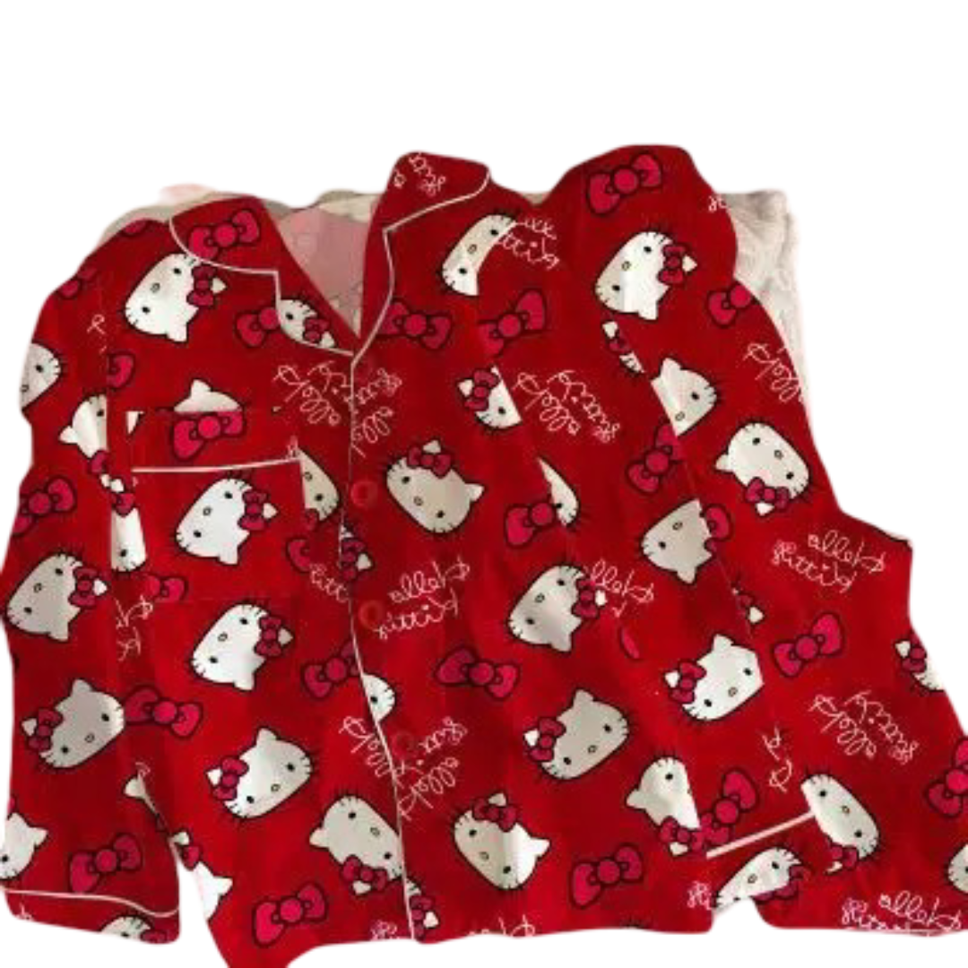 Kawaii Sanrio Hello Kitty Pajama Set - KawaiiMerch.com